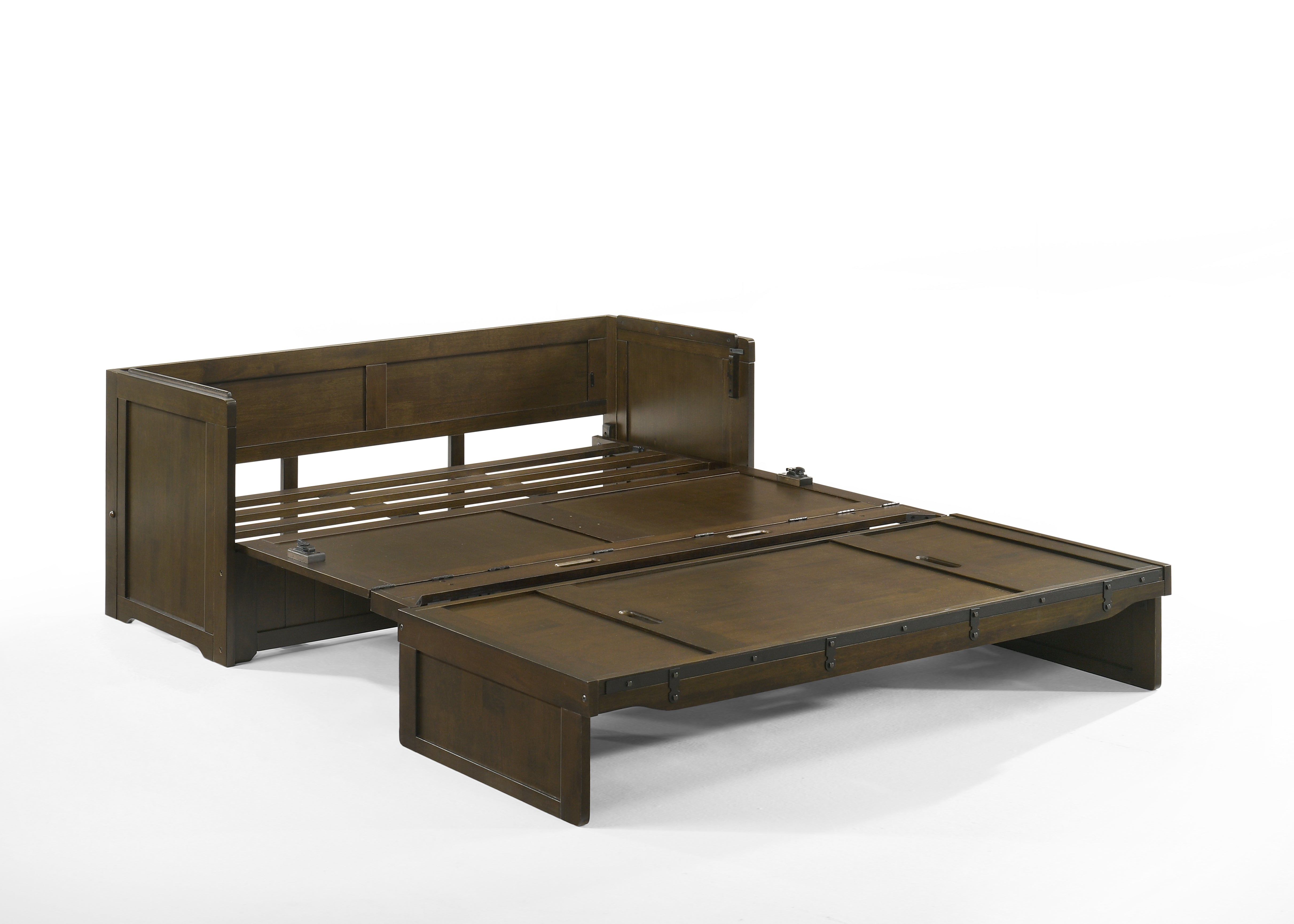 Rustic Cube Murphy Cabinet Bed & Mattress | Rustic Brown Finish – The ...